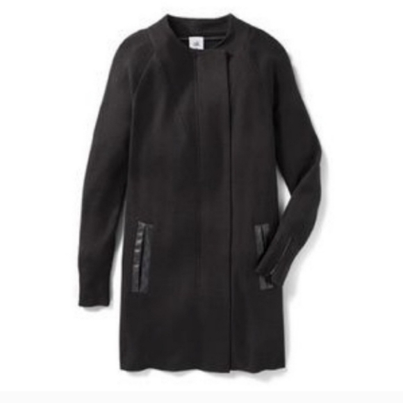 CAbi | Jackets & Coats | Cabi 335 Black Tailor Ponte Long Knit Full Zip ...